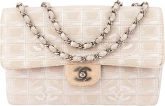 Chanel Crossbody Bags - Chanel Travel Line Monogram Single Flap Crossbody - Gr. unisize - in Beige - f&uuml;r Damen