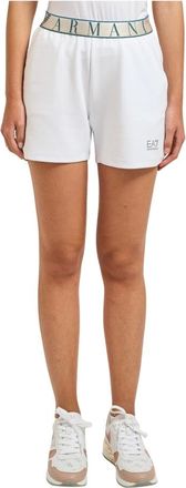 Emporio Armani Femme, Shorts, Blanc, Taille: 40 FR Shorts avec ceinture griff&eacute;e