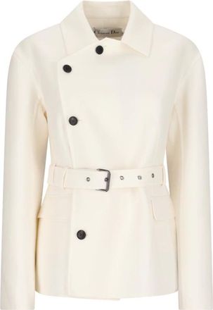 Dior Femme, Manteaux, Beige, Taille: 32 FR Veste Ceintur&eacute;e