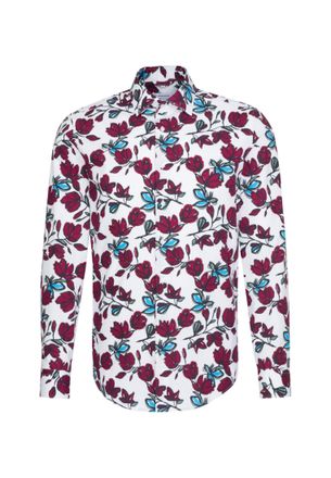 Seidensticker Herren Shaped Fit Langarm Poplin Hemd, Rot (Rot 48), (Herstellergr&ouml;&szlig;e: 44)