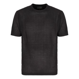 Emporio Armani Homme, Tops, Bleu, Taille: XL Pull en tricot à manches courtes de luxe