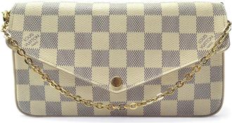 Louis Vuitton Crossbody Bags - LOUIS VUITTON FELICIE N40491 DAMIER AZUR BANDOULIE - Gr. unisize - in Beige - f&uuml;r Damen