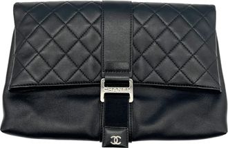 Chanel Clutches - Chanel Clutch quilted leather black work bag / ver - Gr. unisize - in Schwarz - für Damen