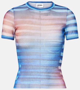 Jean Paul Gaultier Bedrucktes T-Shirt aus Mesh