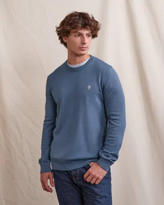 Faguo Pull col rond bleu fonc&eacute;
