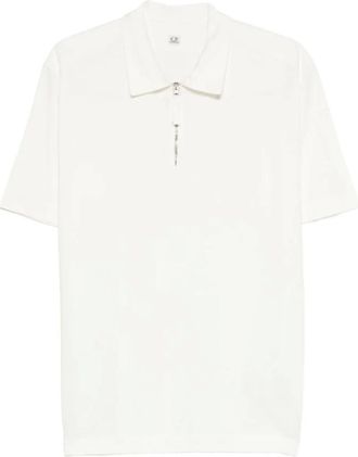 C.P. Company C.p. Company, Homme, Tops, Blanc, Taille: L 1020 Jersey Short Sleeve Polo