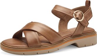 Tamaris Damen Sandalen Leder Sommer; NUT LEATHER/braun; 38 EU