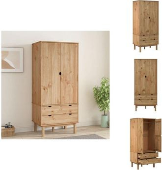 vidaXL Garde-robe otta 76,5x53x172 cm Bois massif de pin - Armoire - Meuble De Rangement - Placard - Dressing - Bois Massif