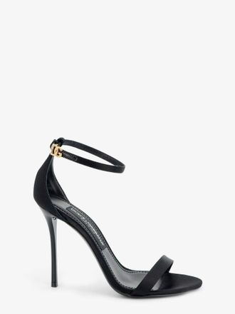 Dolce & Gabbana Satin sandals with metal DG logo - DOLCE & GABBANA - gender_Woman