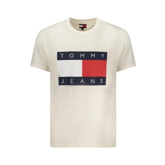 Tommy Hilfiger Bianco Cotton T-Shirt - - Tops - Herren - Beige - L