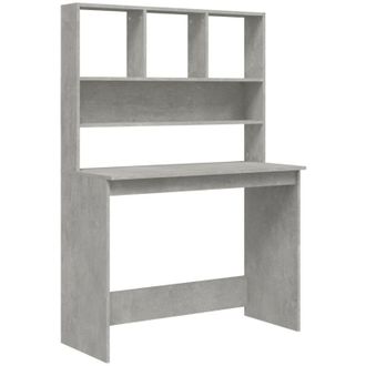 vidaXL Vidaxl - Schreibtisch mit Regal Betongrau 102x45x148 cm Holzwerkstoff