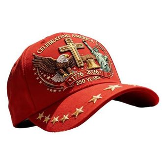 Generico Casquette de baseball Eagle - Bonnet brod&eacute; avec sangle r&eacute;glable, chapeau patriotique souvenir num&eacute;ro 250, m&eacute;lange de coton durable | Utilisation quoti