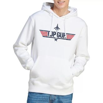 Top Gun Unisex Paramount Logo White Hoodie Kapuzenpullover, wei&szlig;, M