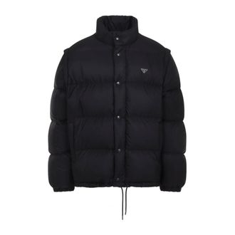 Prada Mittelschwere Re-Nylon Daunenjacke - - Jackets - Herren - Schwarzk - L