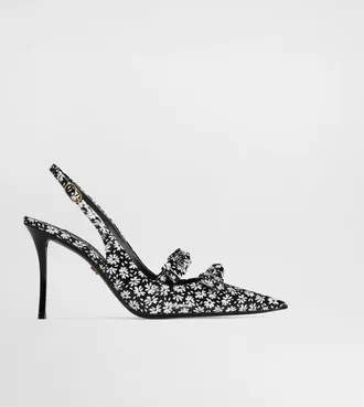 Dolce & Gabbana Slingback-pumps Aus Kalbsleder Mit Blumenprint - Frau Collection Mehrfarbig Leder 37.5