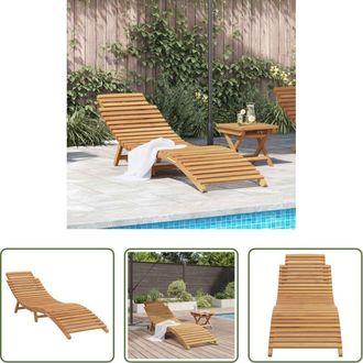 vidaXL Teakholz - Sonnenliege Braun 198 x 55 x 58,5 cm Massivholz Teak