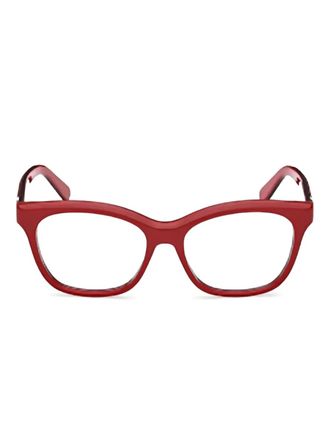 Moncler Brille mit eckigem Gestell - Rot