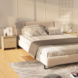 vidaXL vidaXL Tables de chevet 2 pcs ch&ecirc;ne sonoma bois ding&eacute;nierie