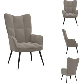 vidaXL Relaxsessel Hellgrau Samt - Samtsessel - Sessel Grau - Wohnzimmersessel - Bequemsessel - Lounge Chair