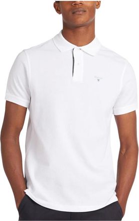 Barbour Homme, Tops, Blanc, Taille: L Polo Tartan Piquet