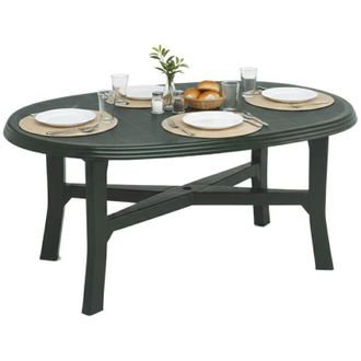 Dmora Dmora Modularer ovaler Tisch, Made in Italy, 165 x 110 x 72 cm, Farbe Gr&uuml;n