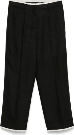 Max Mara Femme, Pantalons, Noir, Taille: 38 FR Pantalon Noir avec Ceinture et Poches
