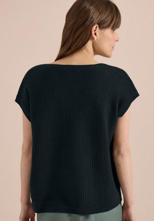 Cecil Kurzarmpullover mit gerundetem V-Ausschnitt