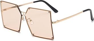 Generic Lunettes de soleil carrées sans monture à large monture, lunettes de vacances en plein air pour hommes (couleur : C, taille : moyen) 2026, G, Taille u