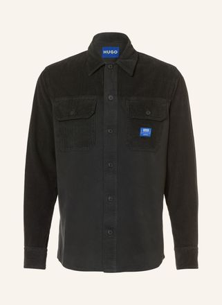 HUGO BOSS Hugo Cordhemd Ebrin Regular Fit Im Materialmix schwarz