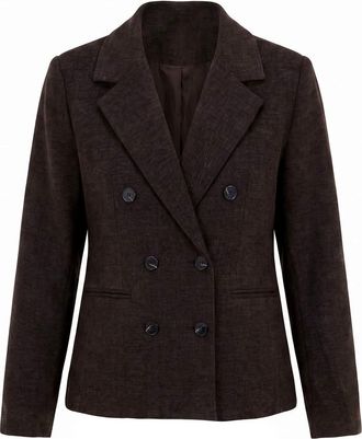Trendyol Damen einreihiger Blazer, lang, regular fit - Dunkelbraun