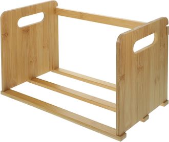 DOITOOL VILLFUL Praktisches Desktop B&uuml;cherregal aus Massivem Holz Stabiler Vinyl CD aufbewahrungsst&auml;nder Offenes Design f&uuml;r Ordentliche Schallplatten Buchorga