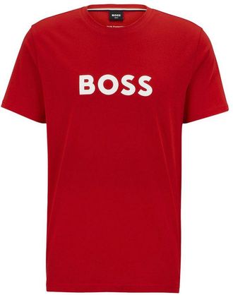 BOSS T-Shirt T-Shirt RN mit gro&szlig;em Markenprint auf der Brust