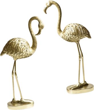 Cabilock Flamingo Deko Fig&uuml;rchen Aus Resin Goldenes Tier Ornament F&uuml;r Wohnzimmerdekoration Einzigartiges F&uuml;r Zuhause F&uuml;r Hochzeiten Und Kreative Gestaltung