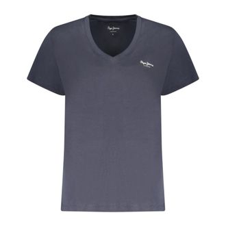 Pepe Jeans London Femme, Tops, Bleu, Taille: 42 FR T-shirt col en V