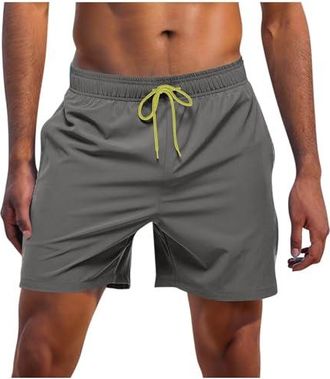 Generic Short de bain pour homme &agrave; s&eacute;chage rapide - L&eacute;ger - Short de bain pour la plage et les vacances, gris, XXL