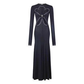 Paco Rabanne Langes Blumiges &Auml;rmelkleid f&uuml;r Frauen - - Dresses - Damen - Schwarzk - XS