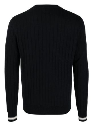 PESERICO Womens V-Neck Ribbed-Knit Virgin-Wool Jumper Aw23 M