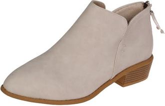 Generic Bottines Chelsea pour femme, bottines &agrave; talons - &Eacute;l&eacute;gantes bottes mi-mollet tendance polyvalentes chaussures de travail de bureau avec fermeture &eacute;clai