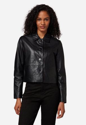 Ricano Lederjacke Cecila Lederjacke im Bolero-Stil mit Polokragen