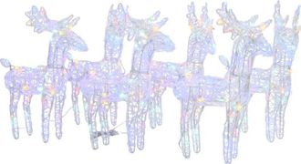 vidaXL LED-Rentiere 6 Stk. Mehrfarbig 240 LEDs Acryl vidaXL