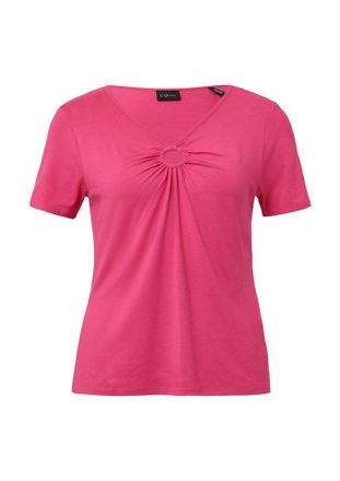 s.Oliver Kurzarmshirt T-Shirt T-Shirt aus Viskosestretch mit Ringdetail