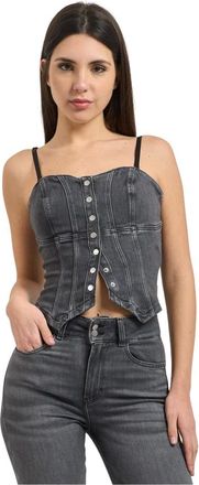 Guess Femme, Tops, Gris, Taille: 38 FR Cecile Top