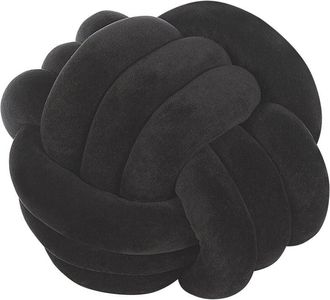Beliani Beliani - Coussin Décoratif Noeud Noir en Fome de Balle Grand Format en Velours pour Canapé ou Lit Décoration Moderne