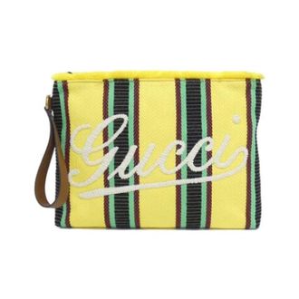 Gucci unisex, Pre-owned, Jaune, Taille: ONE Size Sac &agrave; main vintage en toile Pre-owned
