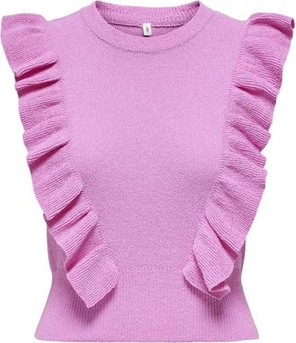 Only Damen Onlashley Sl O-Neck KNT, Fuchsia Pink, X-Large