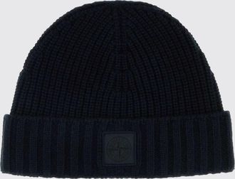 Stone Island Beanie-M&uuml;tze aus reinem Kaschmir mit Umschlag und Logo-Patch