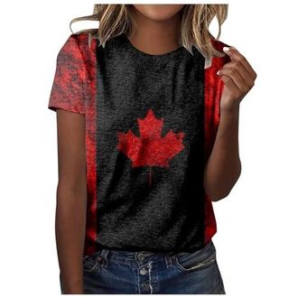 Generic T-shirt pour femme - Col rond - Manches courtes - Vacances d&eacute;t&eacute; - T-shirts &agrave; imprim&eacute; floral - Blouses grande taille, Noir, XXL