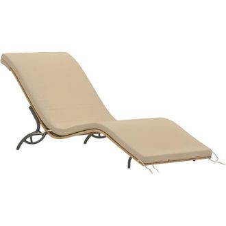 OUTSUNNY Sonnenliege Polyrattan Wasserabweisend Gartenliege mit Kissen, wetterfest Liege 120 kg belastbar UV-bst&auml;ndig Relaxliege Liegestuhl