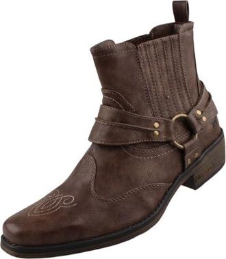 Mustang Jeans Mustang Western Stiefelette, Santiags homme, Marron (Braun 3), 43 EU