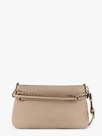 Pinko Womens Leather Belt Bag Beige Shoulder